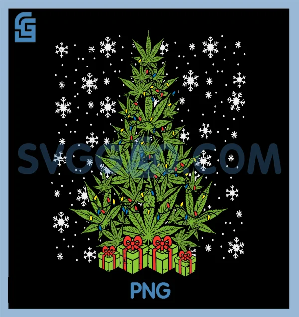 Weed Christmas Tree PNG, Funny Xmas Cannabis 420 Pot PNG – SVGGAO