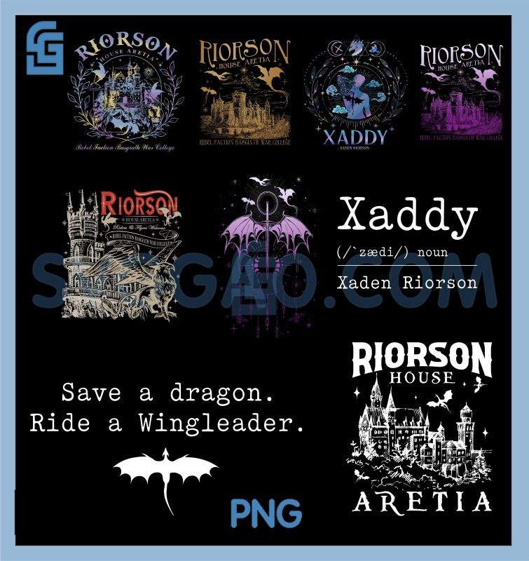 Riorson House PNG Bundle, Fourth Wing Xaddy Fan Art Clipart Pack Bundle ...