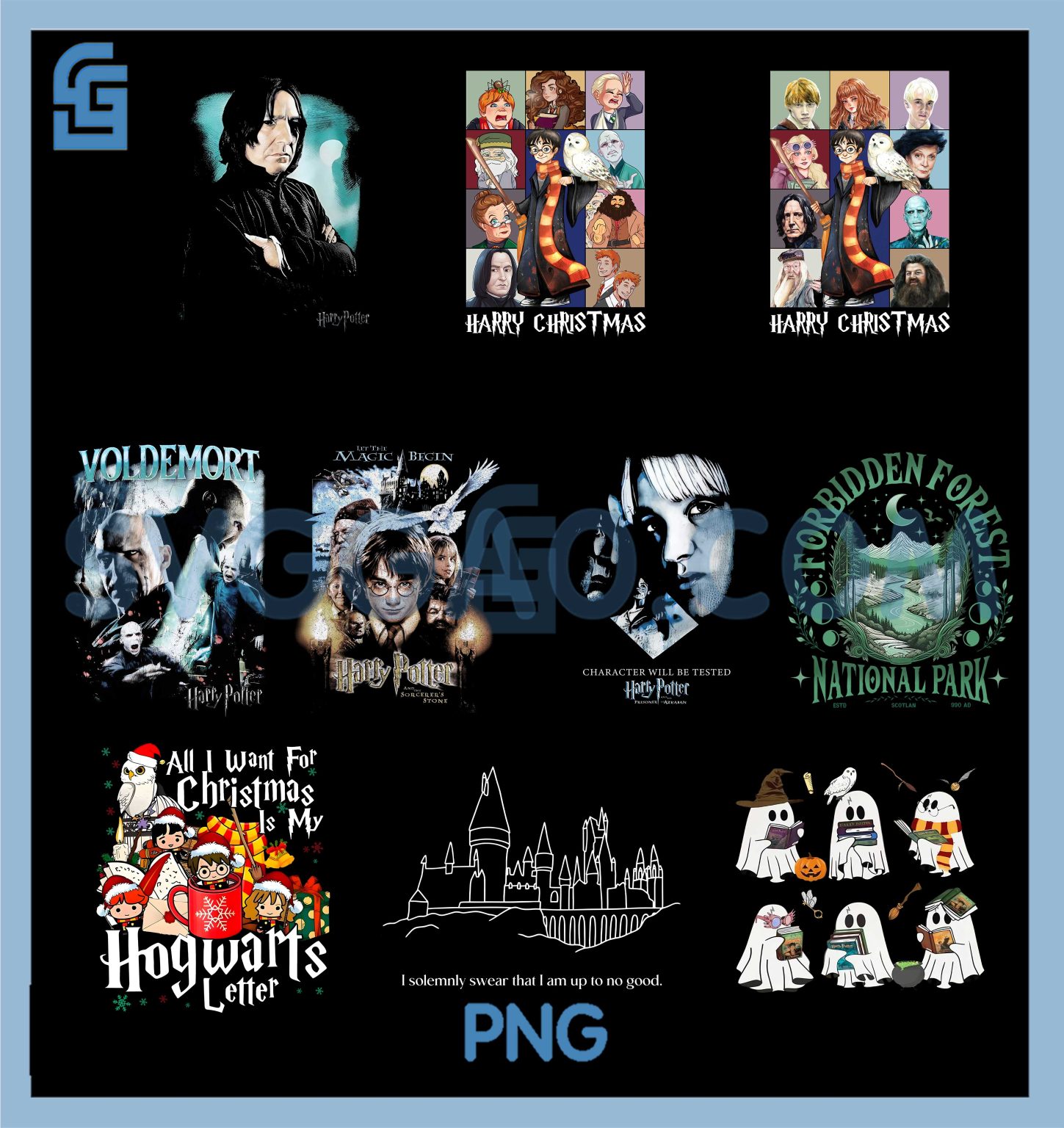 Magic School PNG Bundle, Cute Ghost & Wizard Art Set Bundle PNG