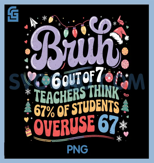 Bruh 6 Out of 7 Teachers 67 Percent Students PNG, Meme Christmas PNG ...