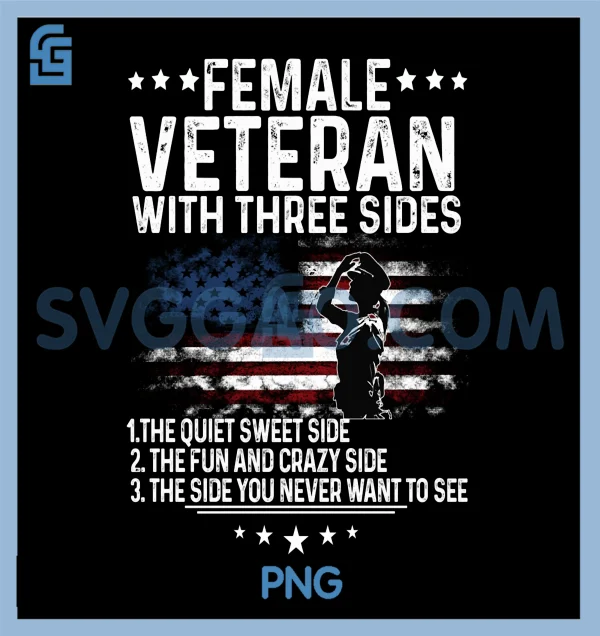 Female Veteran with Three Sides PNG, Veteran Honor & Proud PNG – SVGGAO