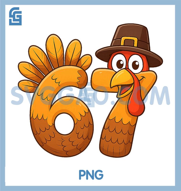 Number 6 7 Thanksgiving Funny PNG, Turkey Thanksgiving 67 PNG – SVGGAO