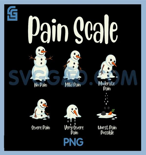Pain Scale Snowman PNG, Medical Humor Nurses PNG, Christmas ICU PNG ...