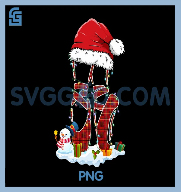 Ballet Shoes Christmas PNG, Lights Santa Hat PNG, Ballerina Dancer PNG ...