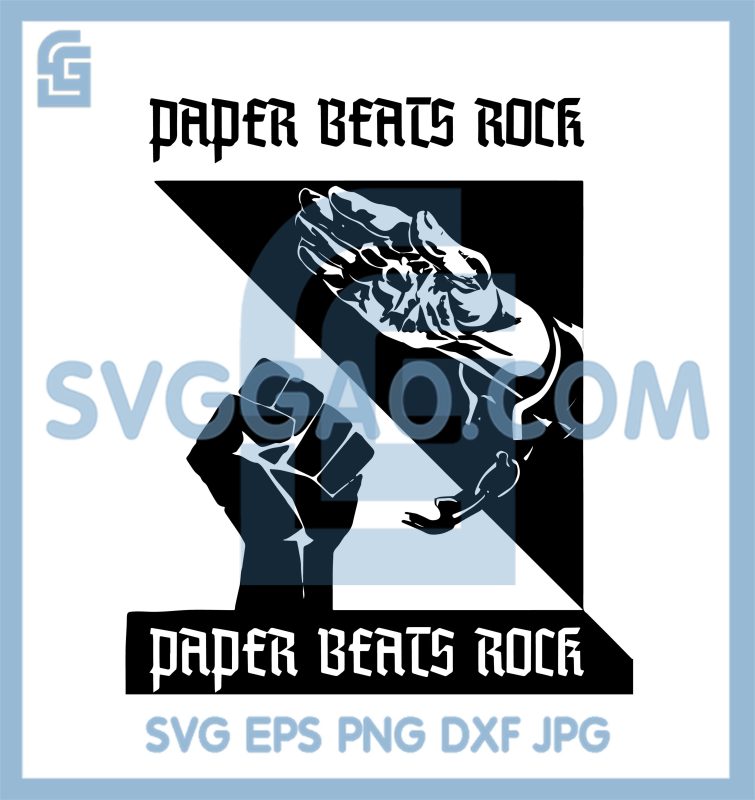 Paper Beats Rock SVG, Funny Meme Hand Gesture SVG – SVGGAO