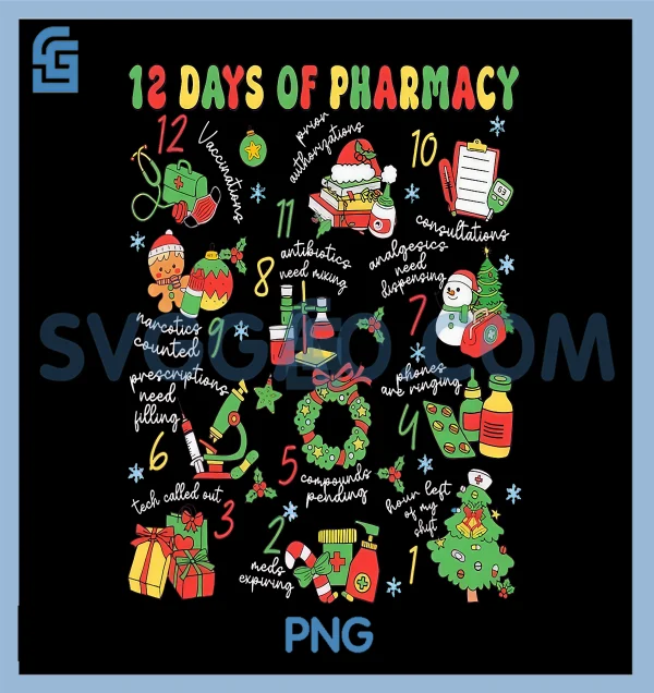 12 Drugs of Christmas PNG, Nurse Pharmacy Technician Pharmacist PNG ...