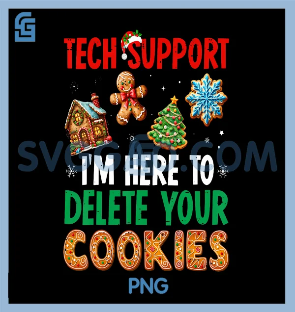 Christmas Tech Support PNG, Here to Delete Cookies Xmas PNG – SVGGAO