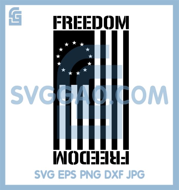 Patriotic Freedom SVG, USA Flag Silhouette Design for Cricut and SVG ...