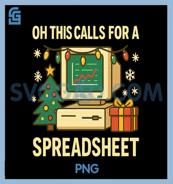 Funny Christmas Spreadsheet PNG, Retro Computer Christmas PNG – SVGGAO