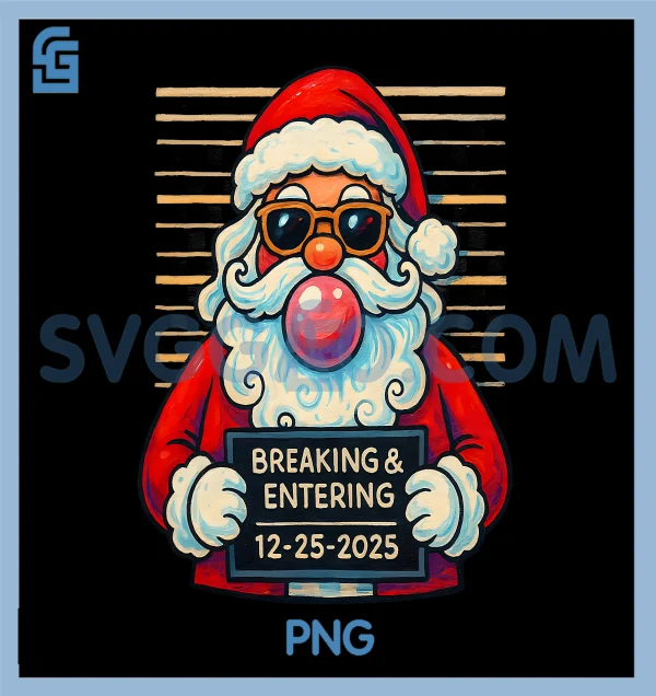 Breaking and Entering Christmas PNG, Funny Santa PNG – SVGGAO