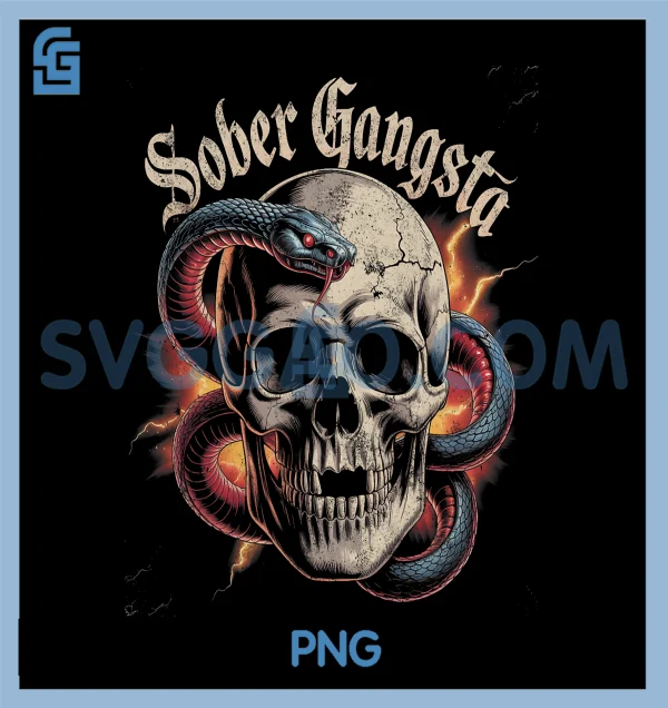 Funny Sober Gangsta Snake PNG, Gangster AA Vibes NA Positivity PNG – SVGGAO