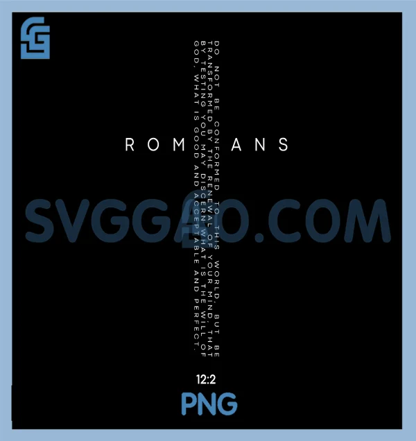 Romans 122 PNG, Vertical Scripture Cross Christian Design PNG – SVGGAO