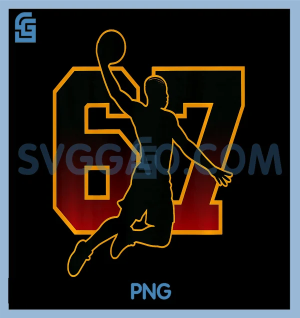 67 Basketball Meme PNG, Slam Dunk Position Six Seven Number PNG