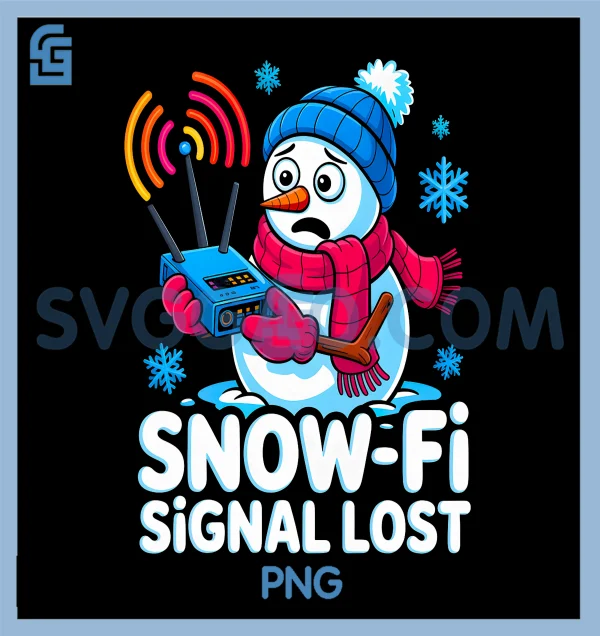 Snow Fi Signal Lost PNG, Funny Snowman Christmas Design PNG – SVGGAO