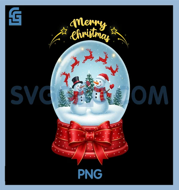 Snow Globe Christmas Magic PNG, Snowman Love Wonderland PNG – SVGGAO