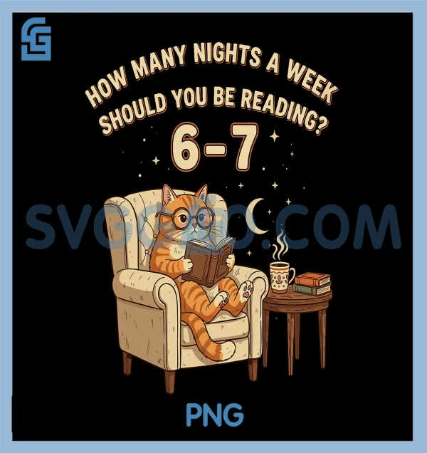 Funny Cat Reading 6-7 Meme PNG, English Teacher Book Lover Humor PNG