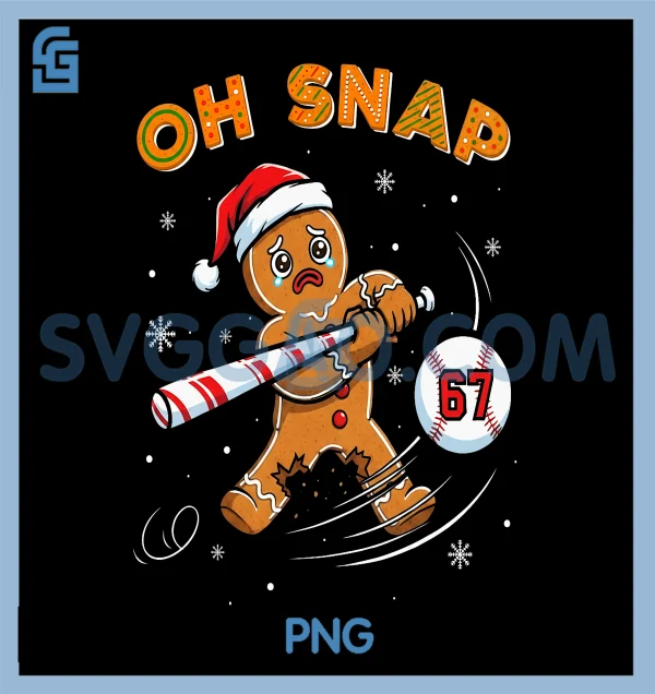 Funny Gingerbread Man Oh Snap 67 PNG, Baseball Meme Funny Xmas PNG – SVGGAO