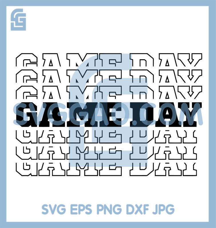 Stacked Game Day Design SVG, Bold Repeating Sports Graphic SVG – SVGGAO