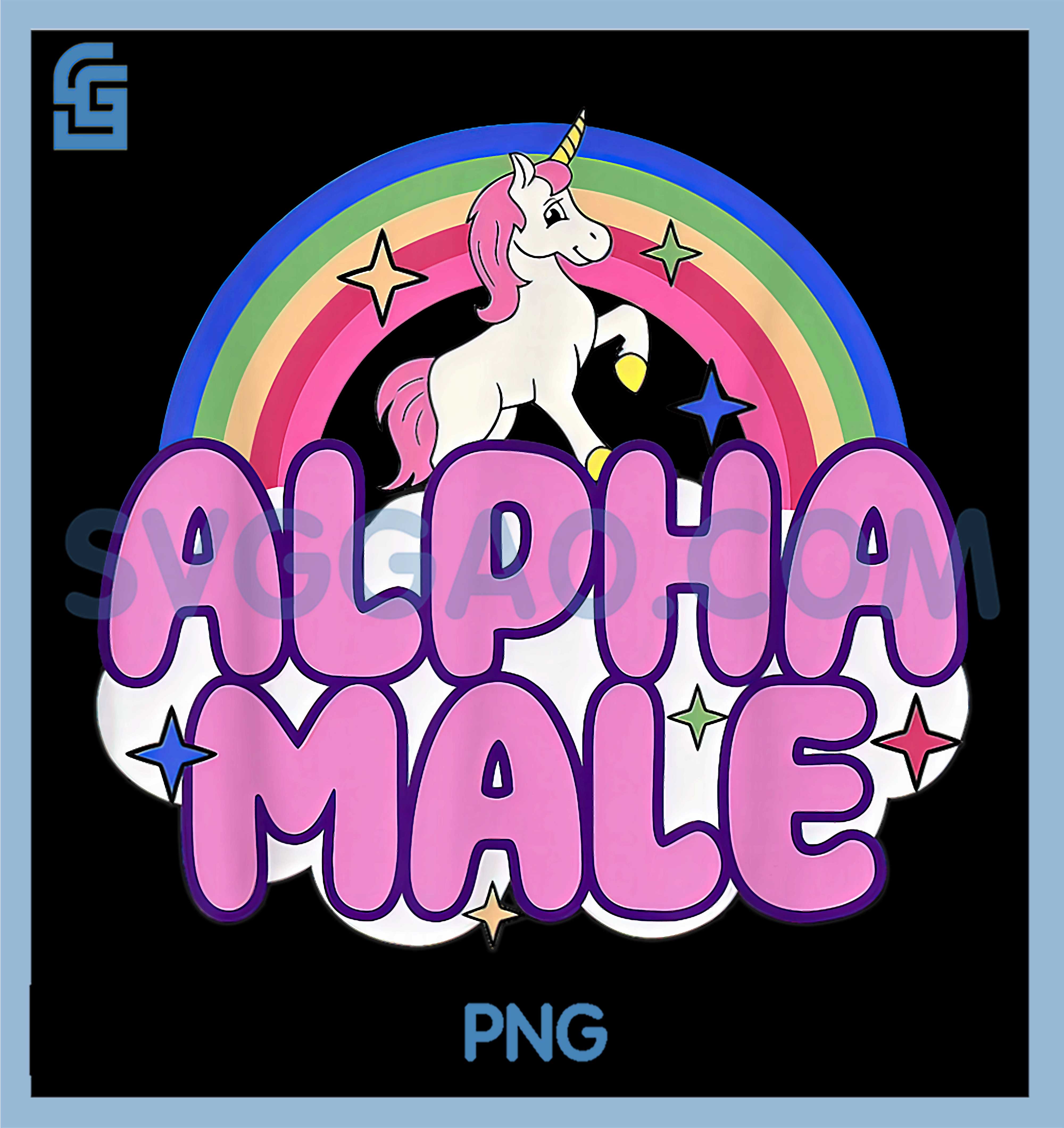 Cute Unicorn Shows Alpha Male Attitude PNG, Rainbow Magic Vibes PNG
