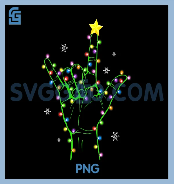 ASL Christmas PNG, Christmas Tree Lights PNG, American Sign Language ...