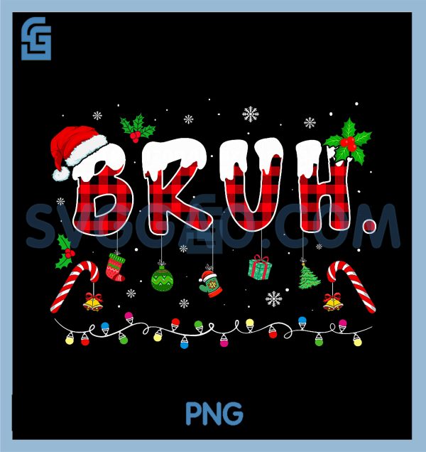 Bruh Funny PNG, Christmas Red Plaid PNG – SVGGAO