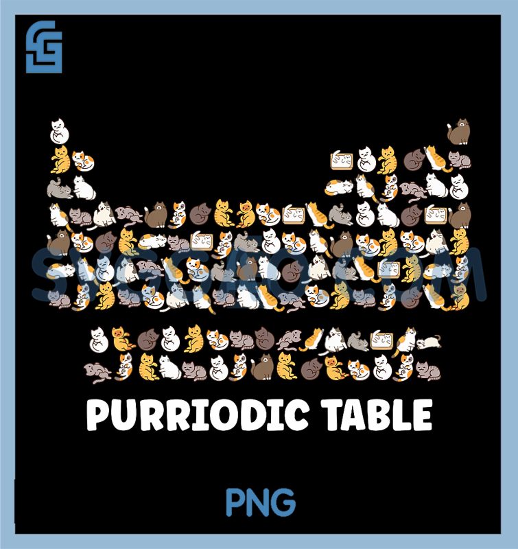 Cat Periodic Table PNG, Chemistry Science Gifts For Cat PNG