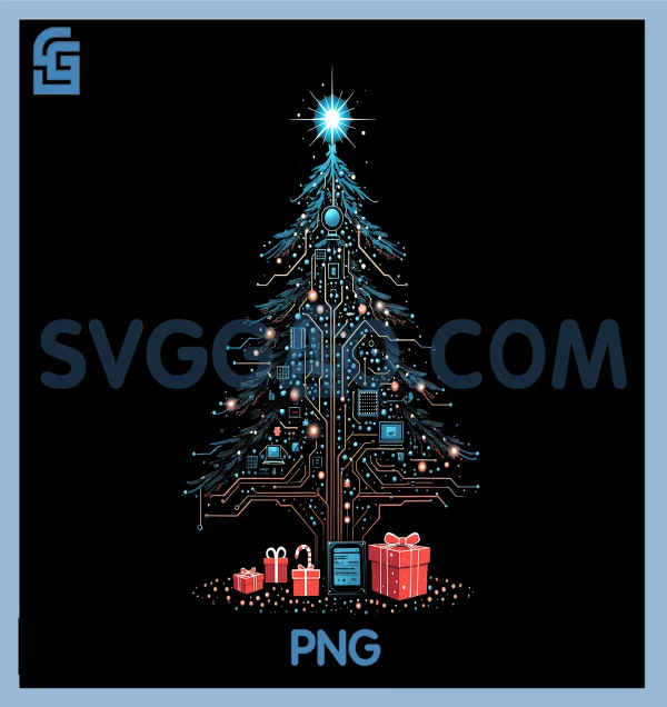 Circuits Christmas Tree PNG, Funny Tech Support IT PNG, Computer Geeks ...