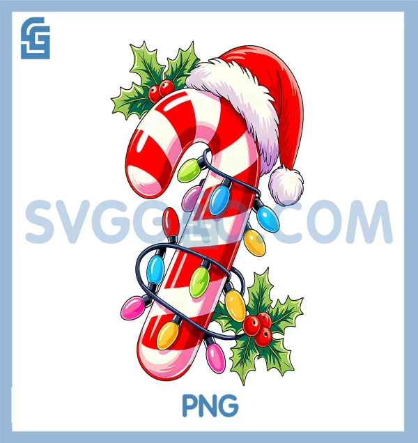 Candy Cane Santa PNG, Xmas Matching Family PNG – SVGGAO