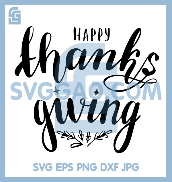 Happy Thanksgiving Script Design SVG, Festive Autumn Lettering SVG