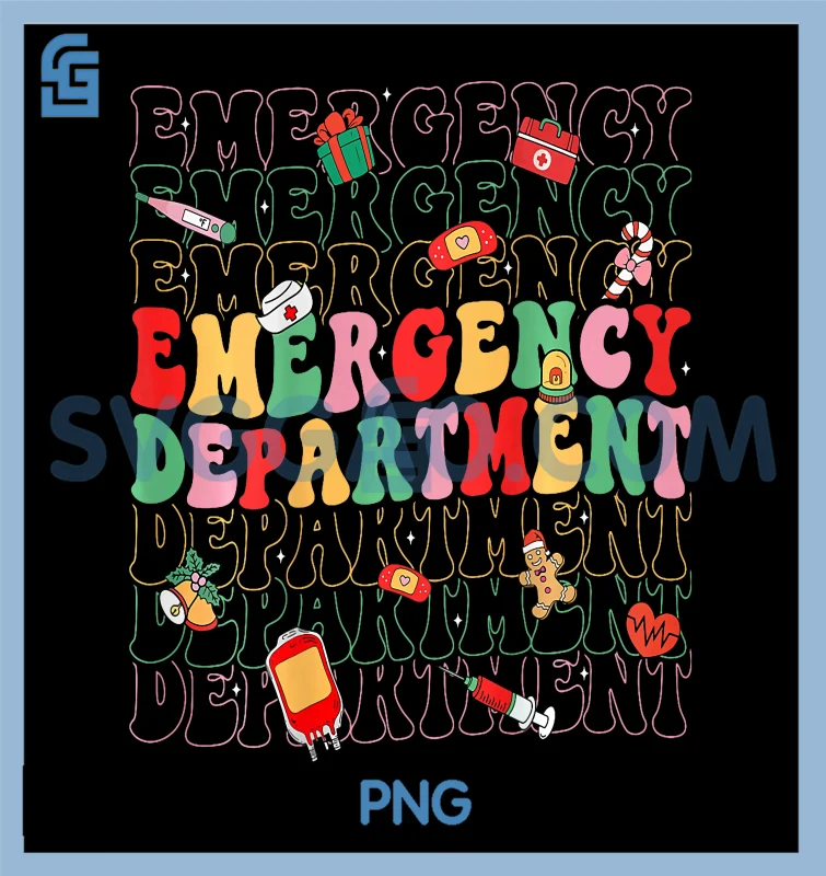 Emergency Department PNG, Christmas Er Nurse 2 Sided PNG