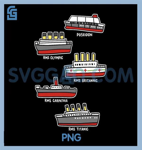 Famous Cruise Ship PNG, RMS Titanic Britanic PNG, Poseidon Carpathia PNG