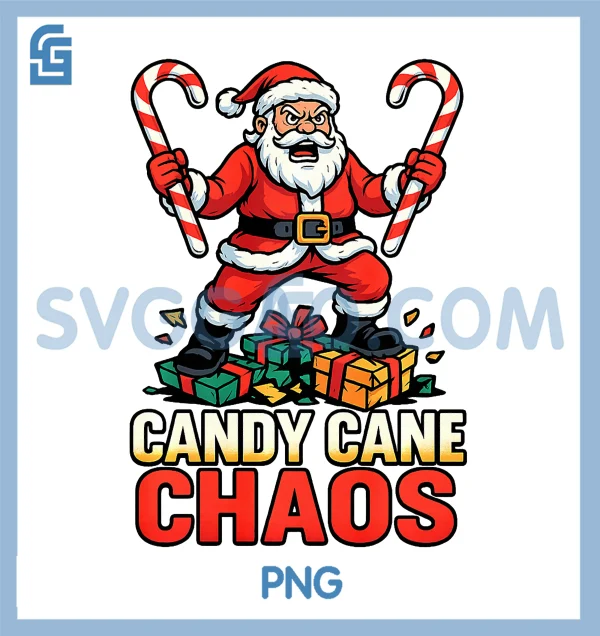 Angry Santa Candy PNG, Christmas Chaos PNG – SVGGAO