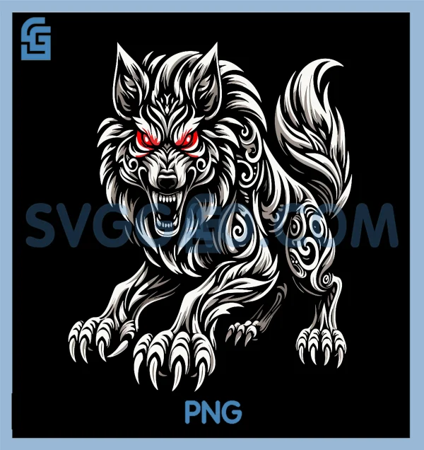 Wolf Red Eyes Werewolf PNG, Black Aggressive PNG – SVGGAO