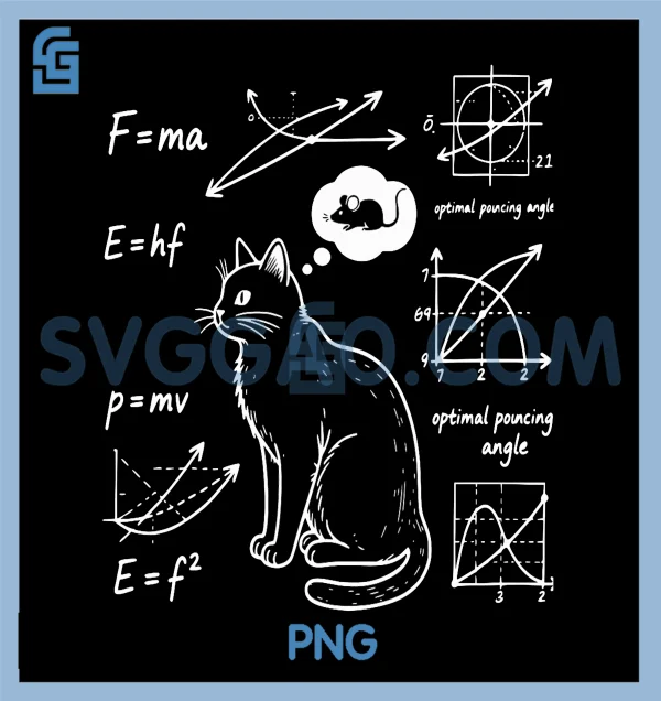 Cat Physics Formula PNG, Nerd Science Geek Illustration PNG – SVGGAO