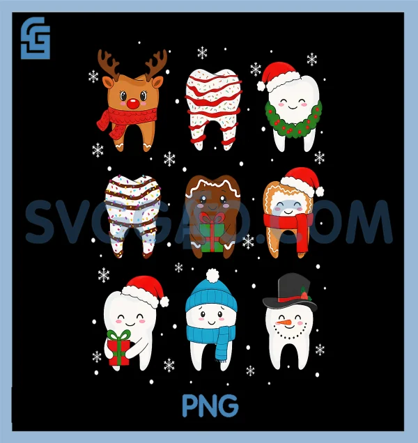 Dental Christmas Teeth PNG, Cute Xmas Dentist Squad Crew PNG – SVGGAO