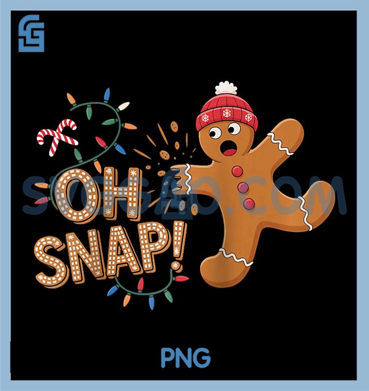 Gingerbread Man Oh Snap PNG, Christmas Holiday Cookie Cute PNG – SVGGAO