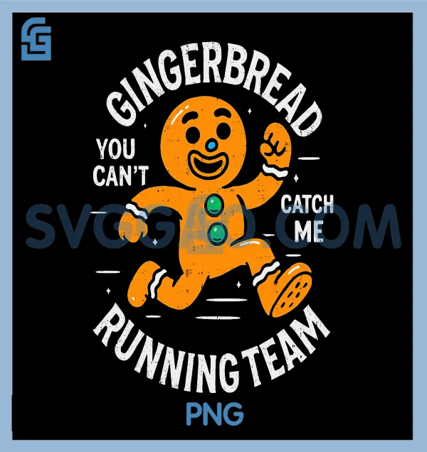 Gingerbread Running Team PNG, Christmas Run Runner PNG – SVGGAO