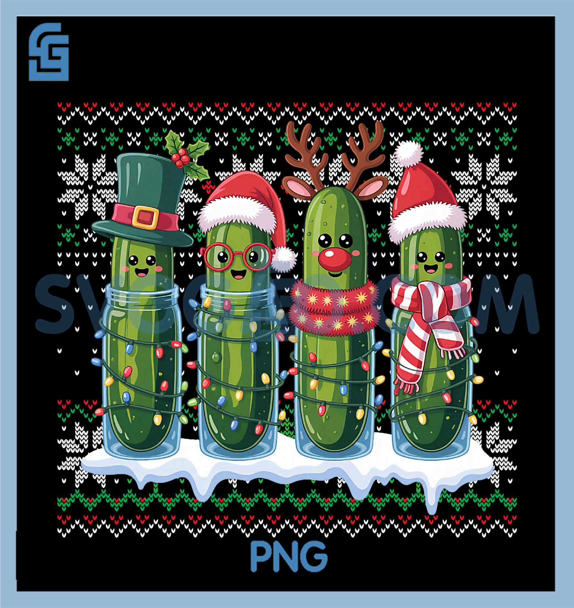 Pickles Christmas PNG, Lights Santa Hat PNG – SVGGAO
