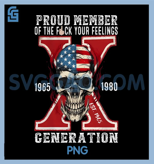 Gen X Proud Member of Gen X PNG, skeleton Gen X Est 1965 PNG – SVGGAO
