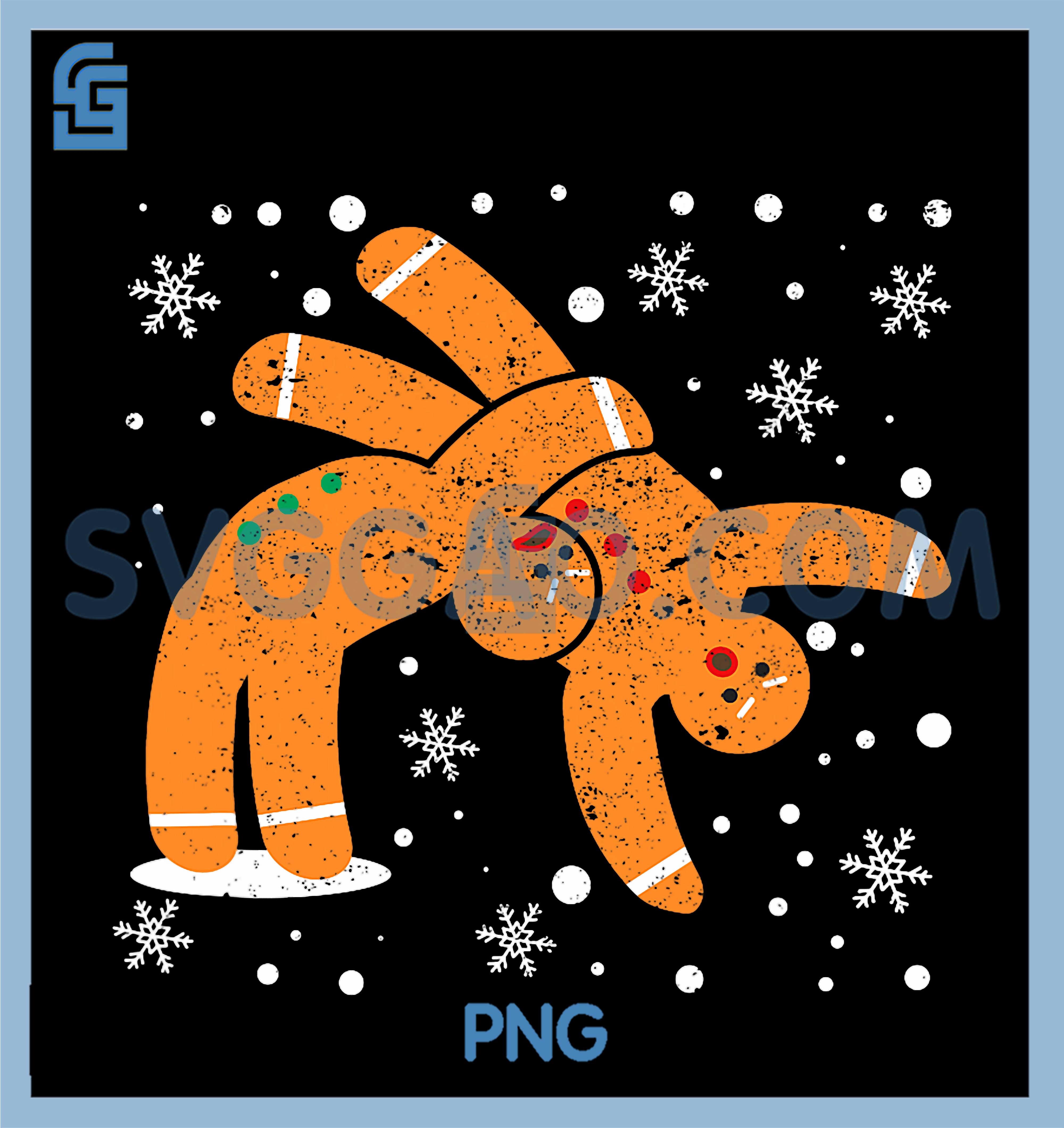 Funny Fighting Wrestling PNG, Gingerbread Man Cookies Christmas PNG