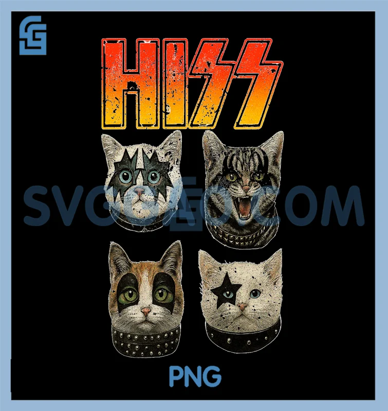 Hiss Cats Rock PNG, Kittens Kitty Rocking Music PNG