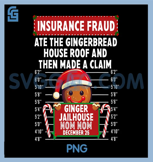 Insurance Fraud PNG, Ginger Jailhouse Christmas PNG, Xmas Gingerbread ...