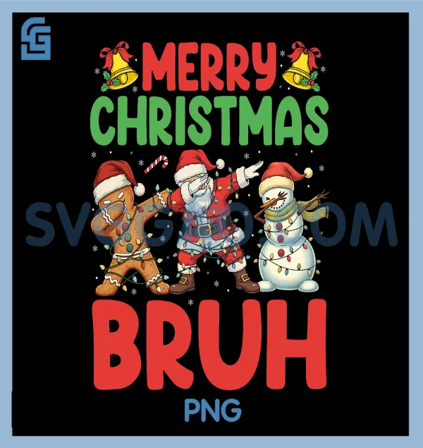 Merry Christmas Bruh PNG, Funny Santa Dabbing PNG