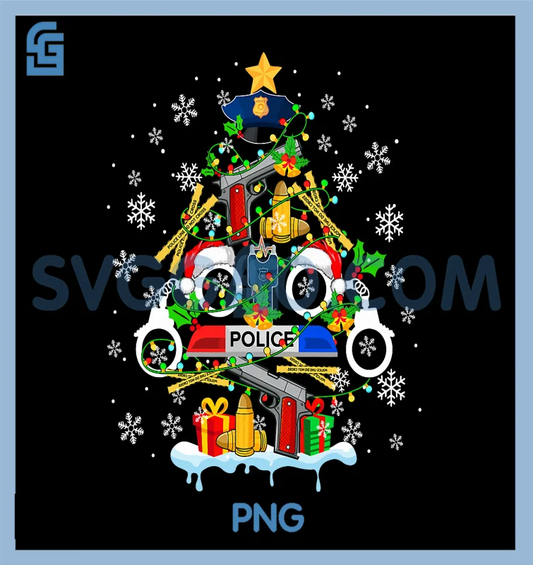 Police Officer PNG, Tools Colorful Xmas Tree PNG