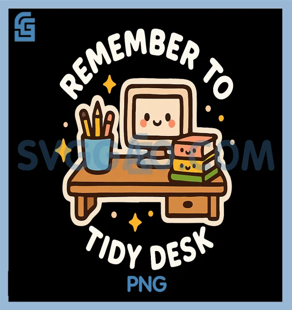 Remember to Tidy Desk PNG, Funny Cute Character PNG – SVGGAO