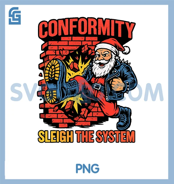 Sleigh The System PNG, Funny Rebel Santa Holiday PNG – SVGGAO