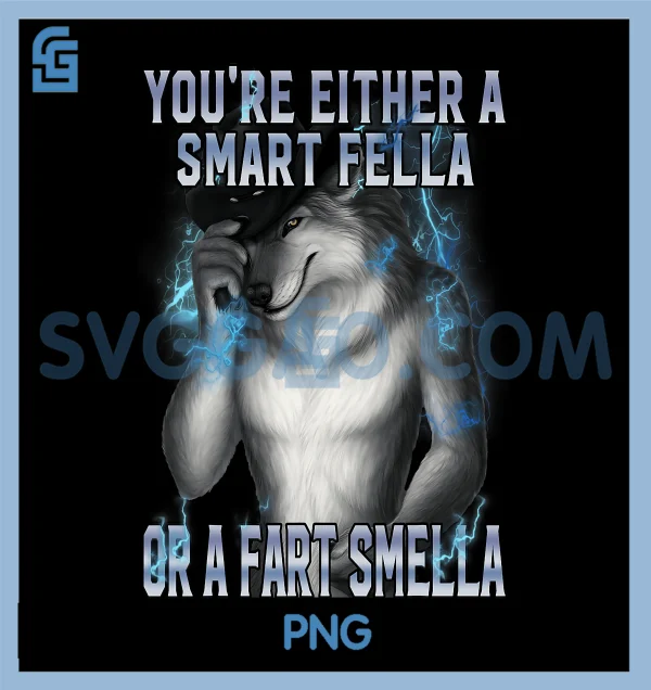 Smart Fella Alpha Wolf Meme PNG, Funny Werewolf Cursed Meme PNG