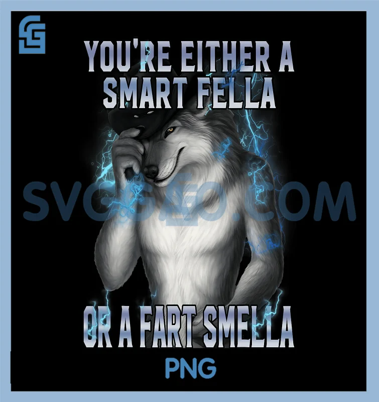 Smart Fella Alpha Wolf Meme PNG, Funny Werewolf Cursed Meme PNG