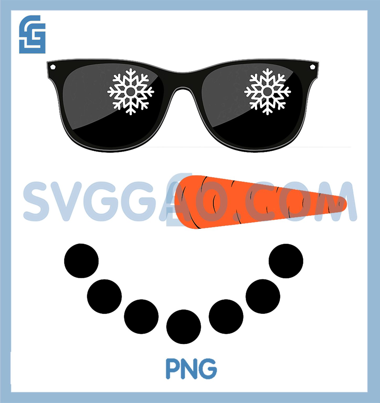 Snowman Face PNG, Christmas Winter PNG