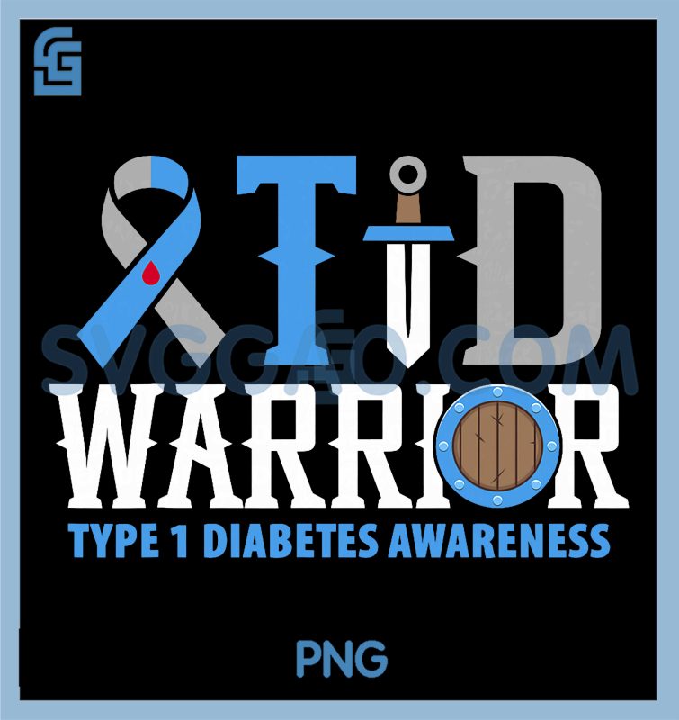 Diabetes Awareness Ribbon PNG, T1D Warrior Type 1 PNG